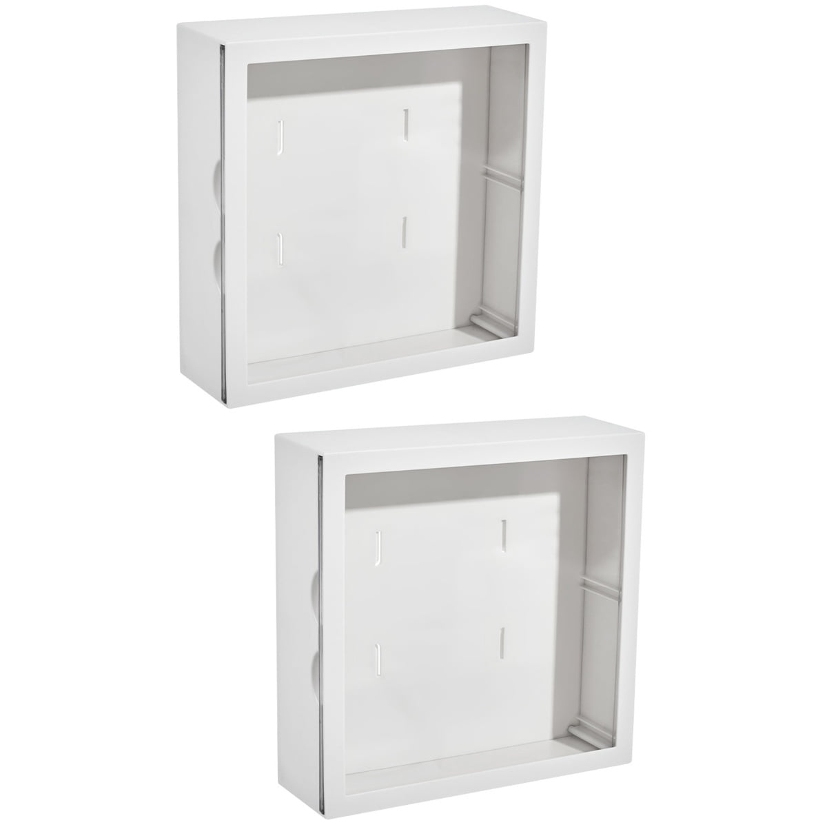 2 Count Clear Board Wall Hanging Storage Box White Display Case ...