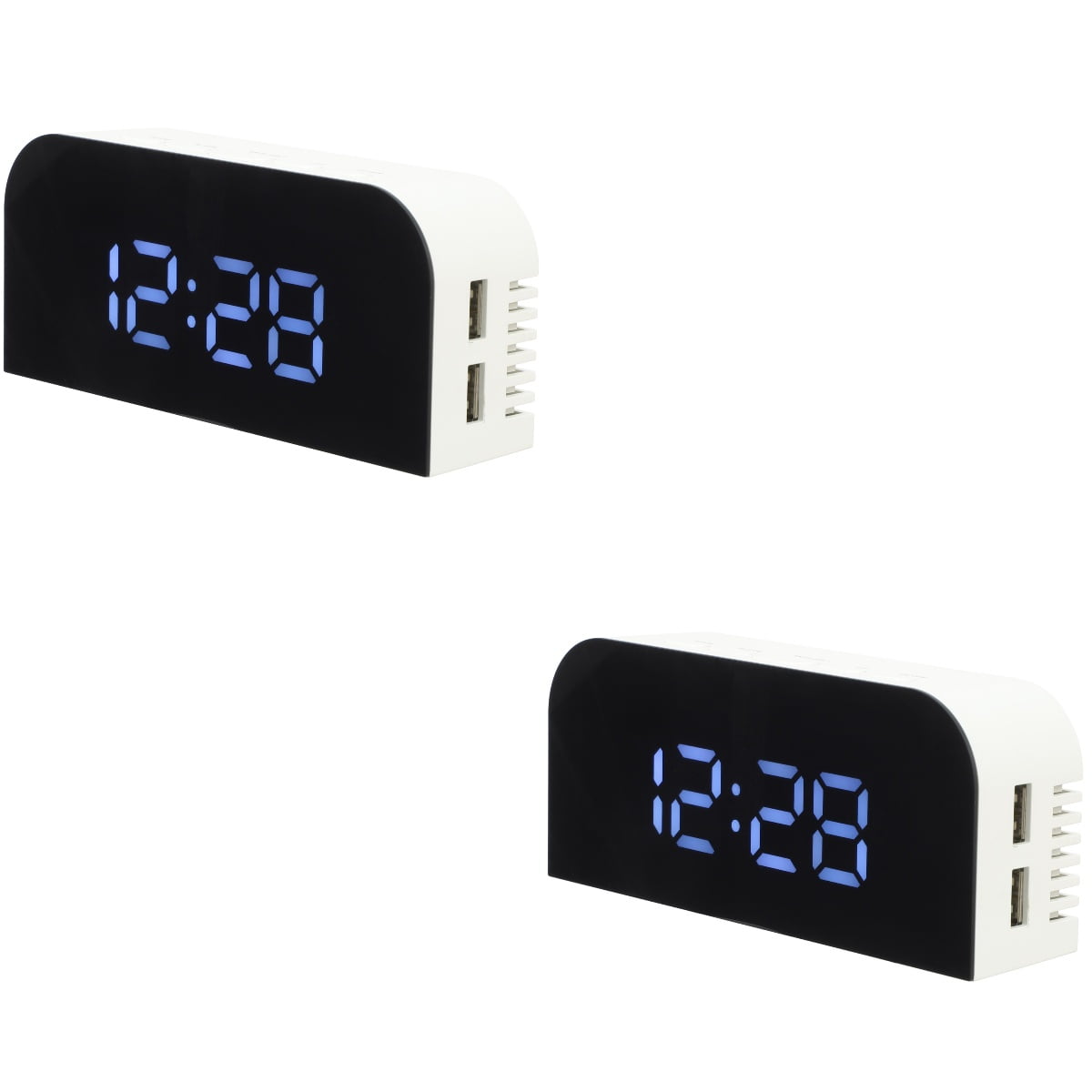 2 Count Clocks Battery Digital Clock LED Clock Desk Clock Mirror Alarm ...