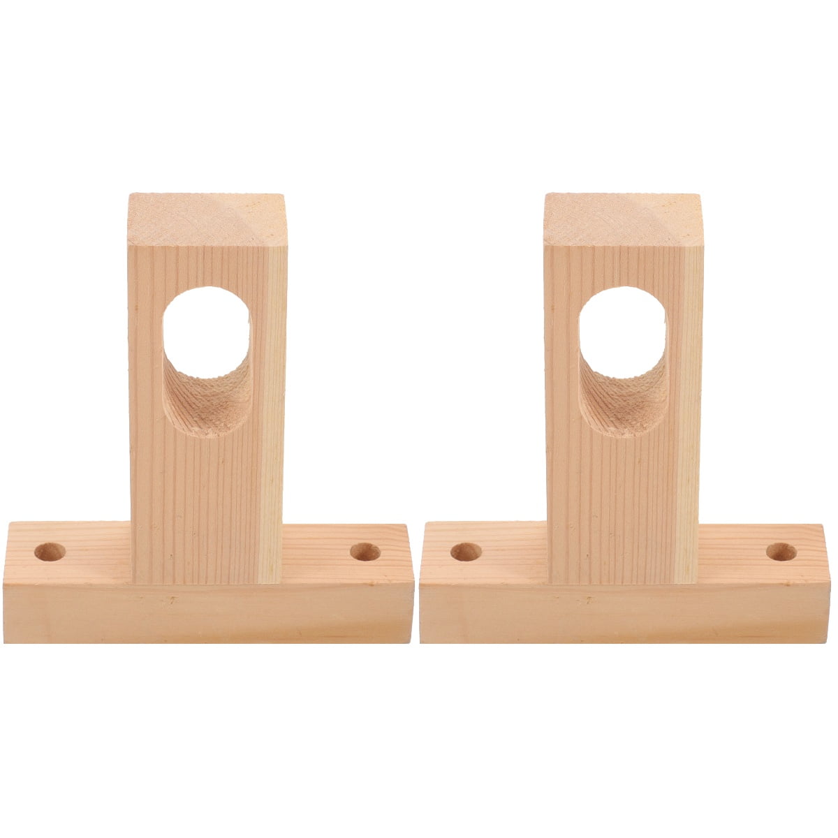 2 Count Clothes Rail Flange Wooden Closet Rod Bracket Coat Hangers ...