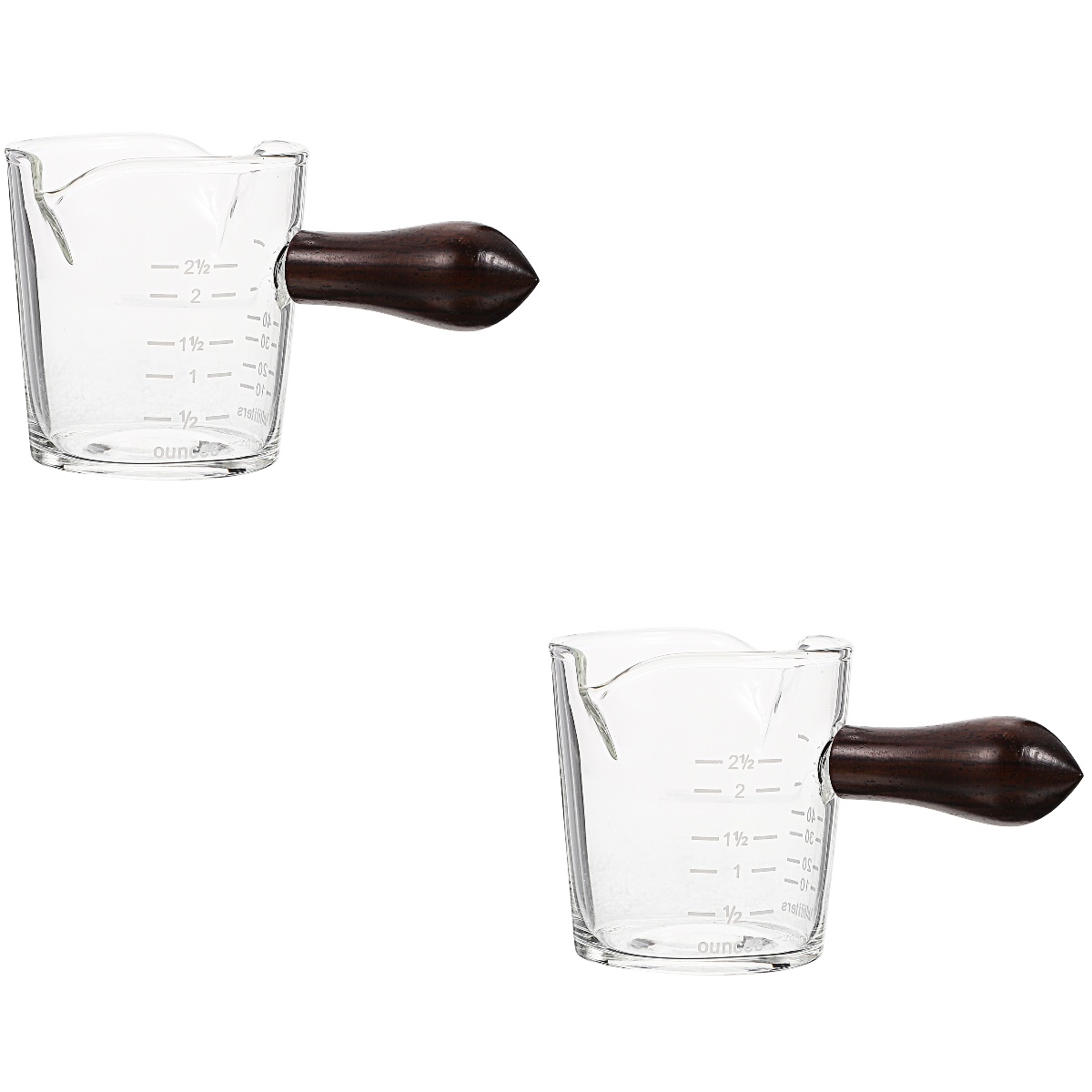 2 Count Coffee Cups Double Mouth Milk with Wooden Handle Hot Syrup ...