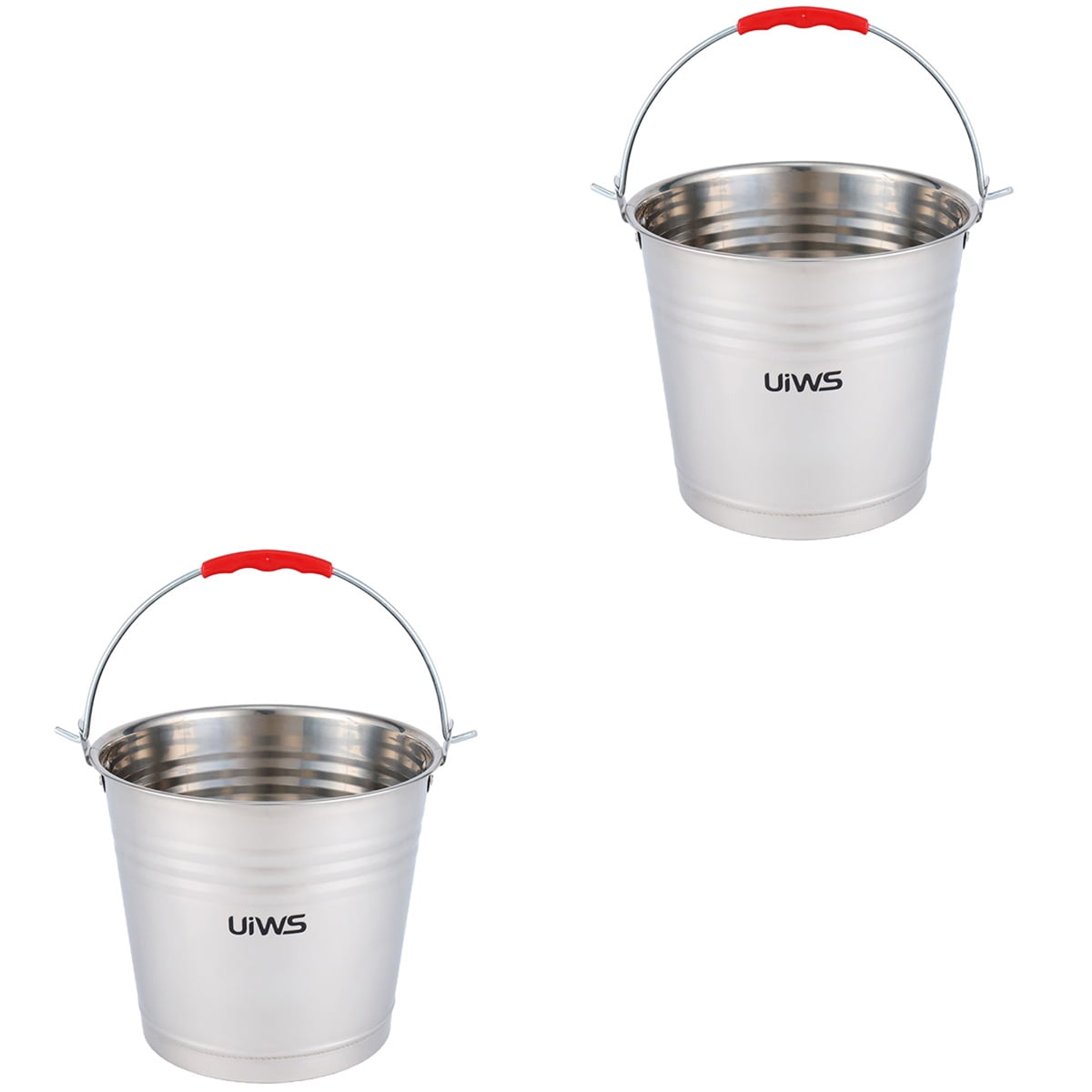 2 Count Cooler Minnow Stainless Steel Bucket Water Container Lid ...