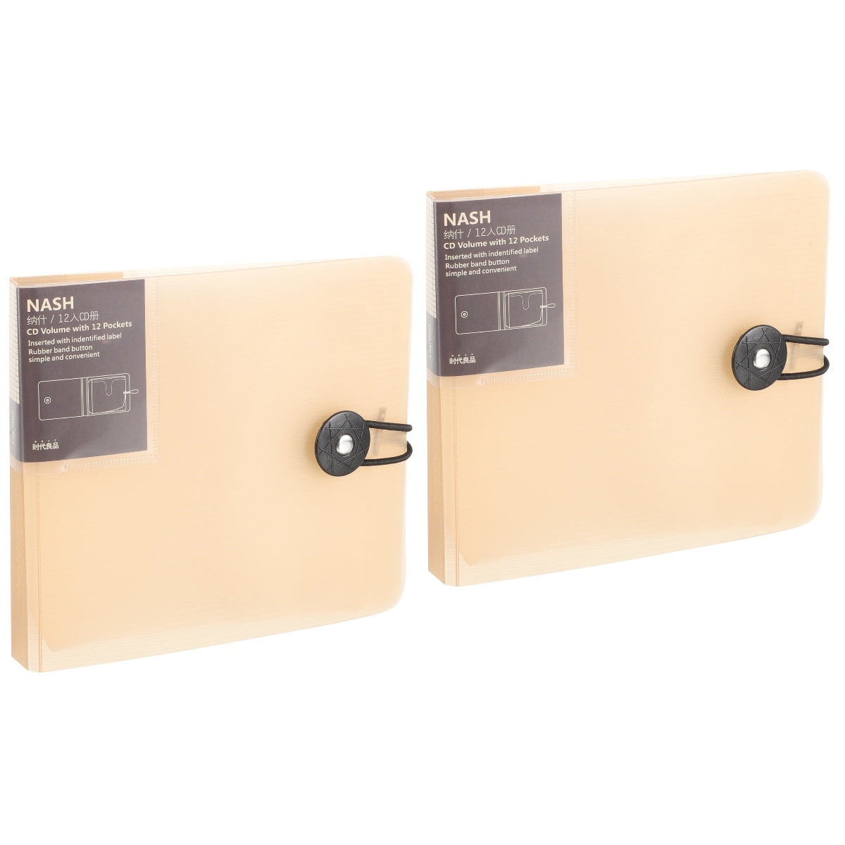 2 Count DVD Storage Case CD Binder Bins Clips Packaging Travel Khaki ...
