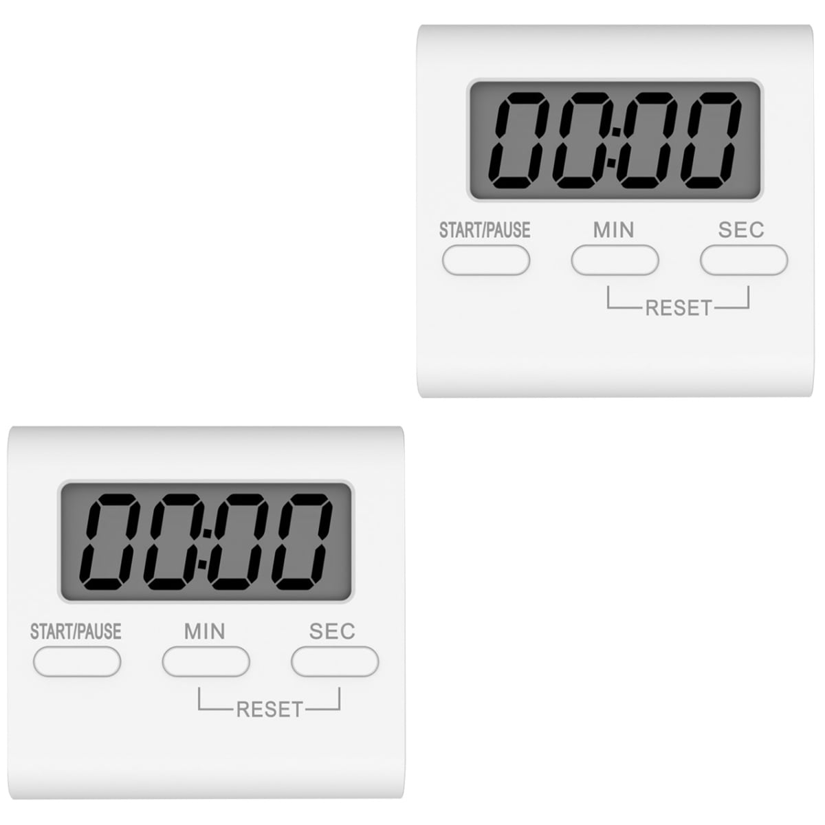 2 Count Digital Cooking Timer Clock Alarm Office Student White ...
