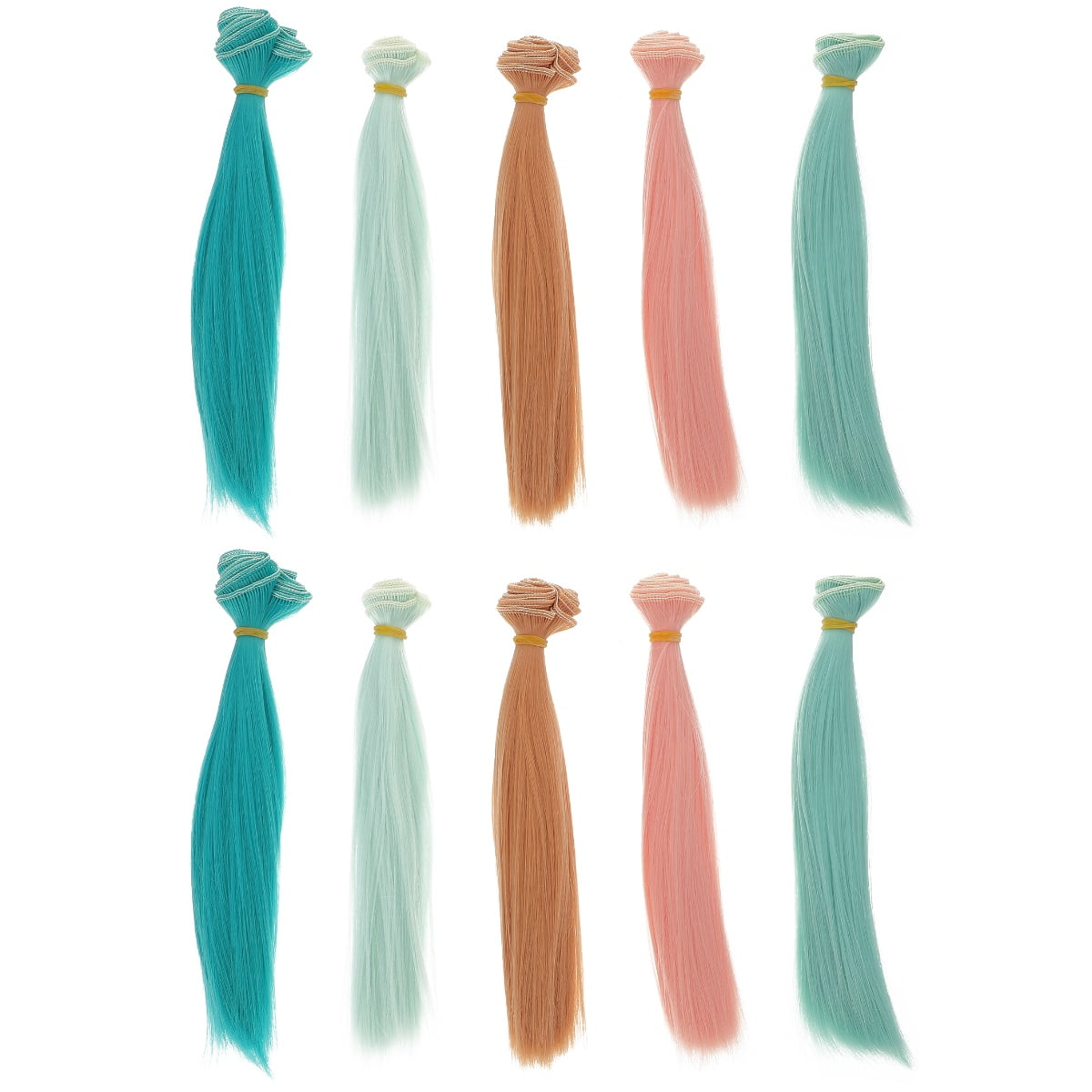 2 Count Doll Hair Wefts Wigs for DIY Craft Hairnet Extensions Women ...