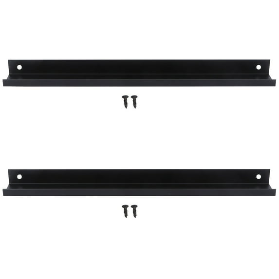 Set of 2 Picture Shelf Ledge Drawer Knobs Entryway Wall Mount Bookshelf Black Shelves - Walmart.com