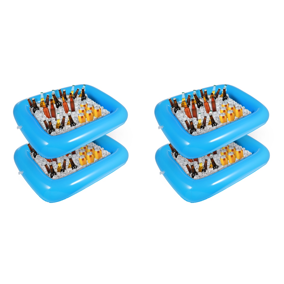 2 Count Drinks Inflatable Cooler for Pool Ice Serving Bar Floating Food ...