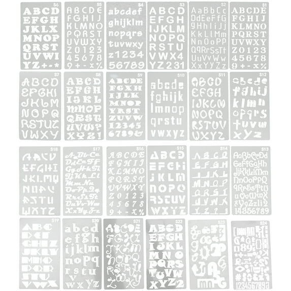 2 Count English Alphabet Template Mini Layering Stencils Letters ...