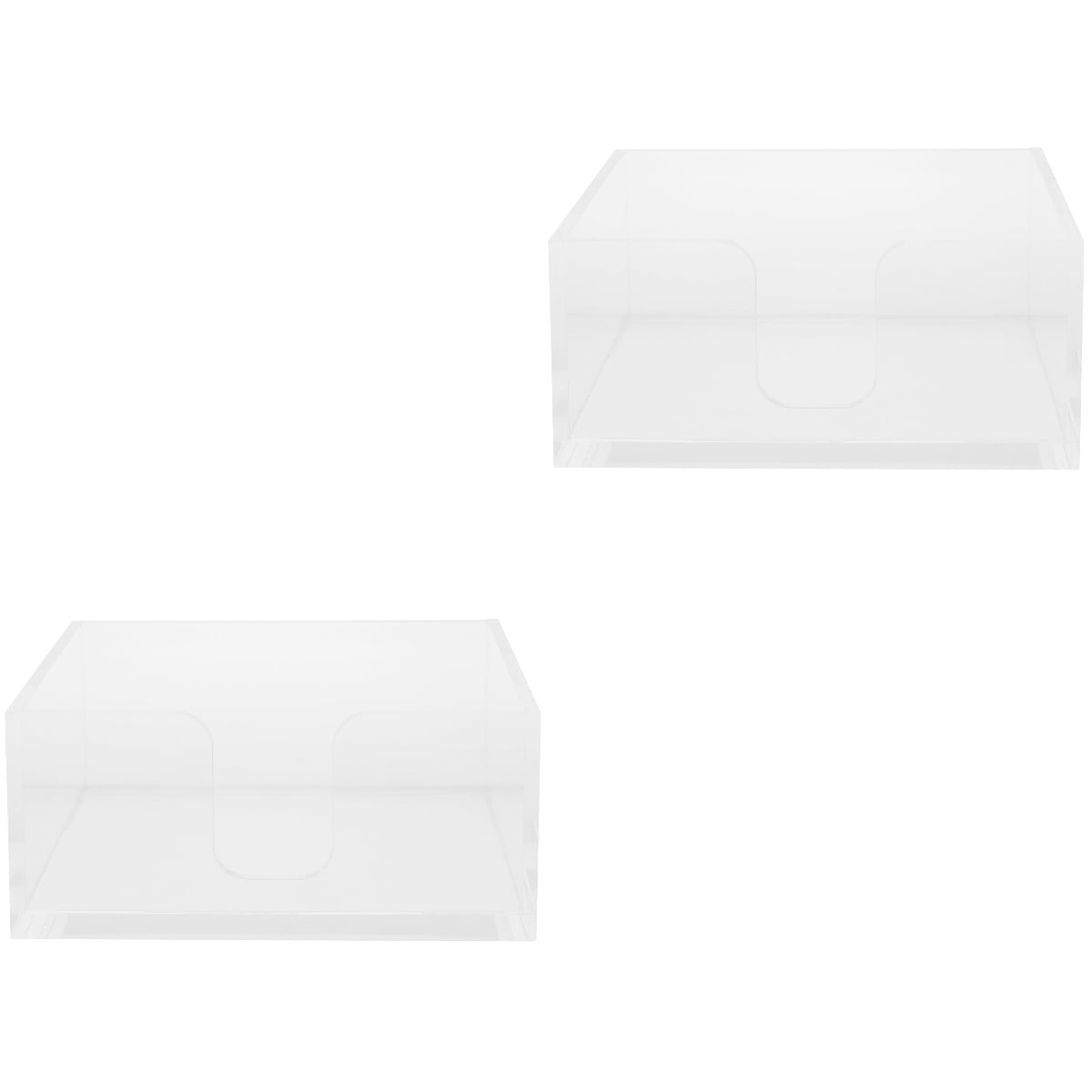 2 Count European Style Transparent Tissue Box Clear Napkin Holder ...