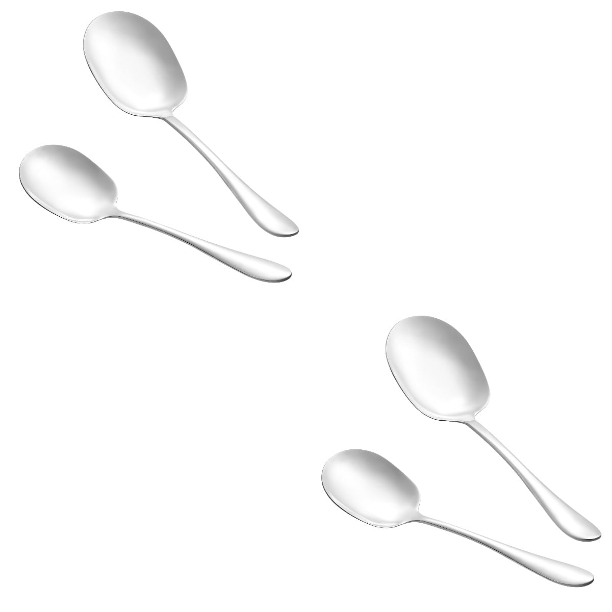 2 Count Flatware Buffet Serving Spoons Stainless Steel Spoon Home ...