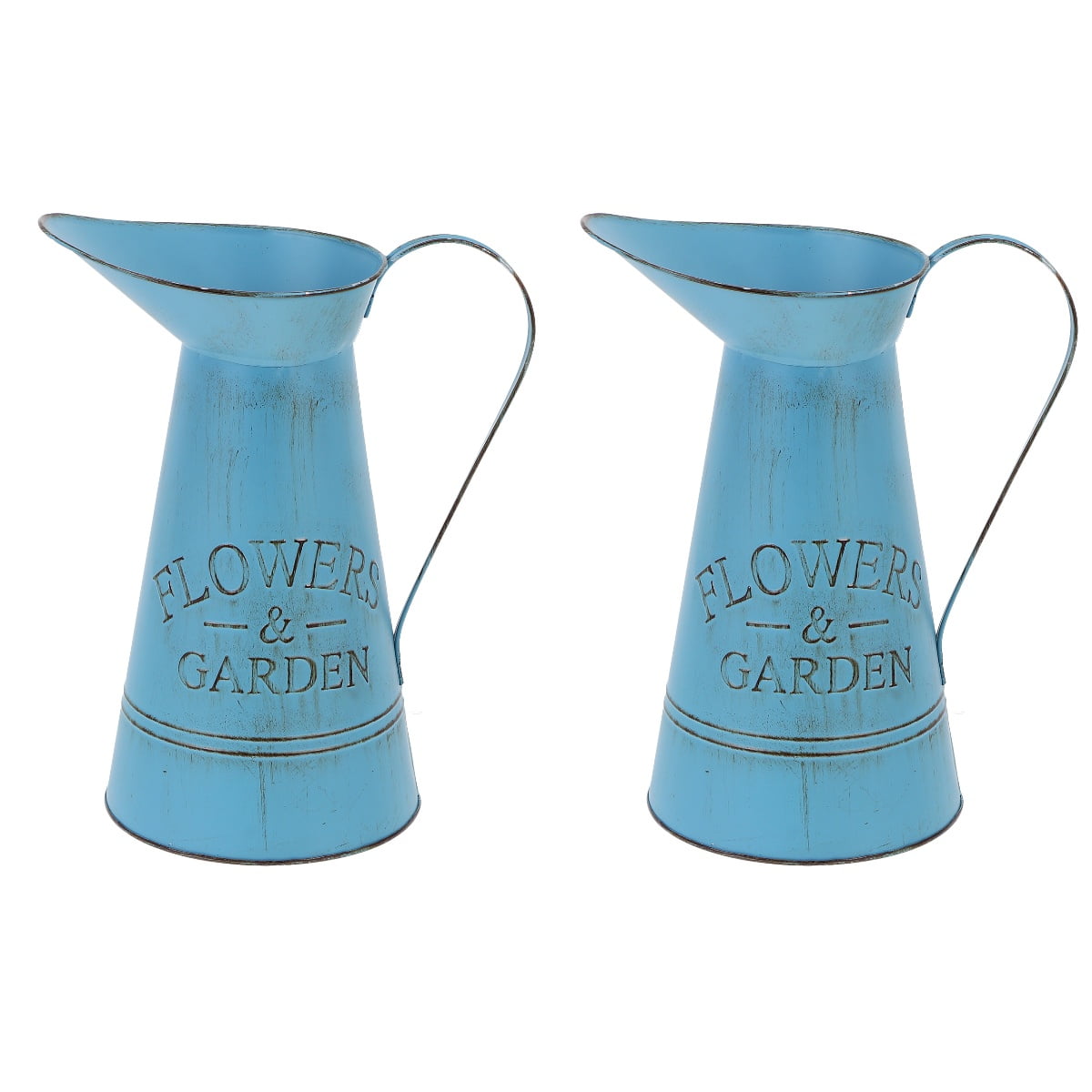 2 Count Flowers Rustic Jug Vase Tin Pot Antique Practical - Walmart.com