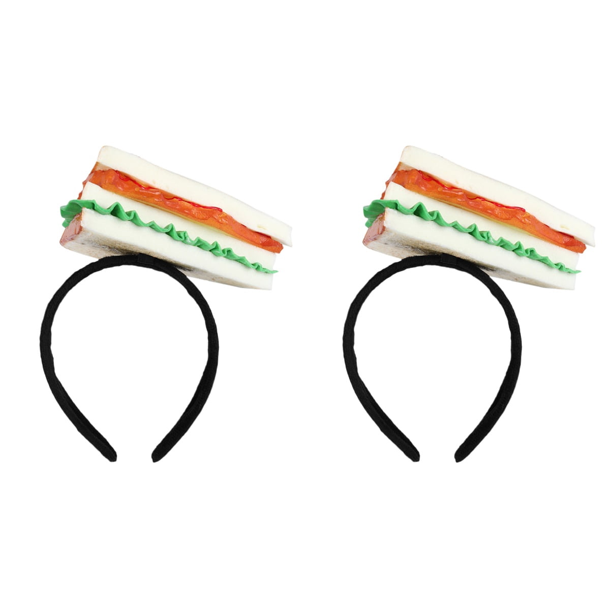 2 Count Funny Headpieces Realistic Food Props Sandwich Headband ...
