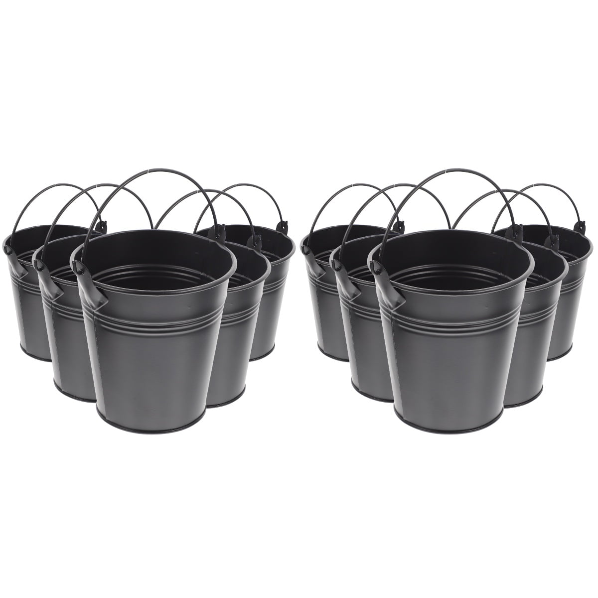 2 Count Garden Galvanized Bucket Party Small Metal Flower Container ...