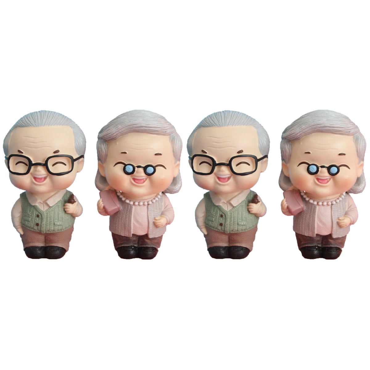2 Count Grandpa Grandma Cake Topper Birthday Decoration Figurine Lovers ...