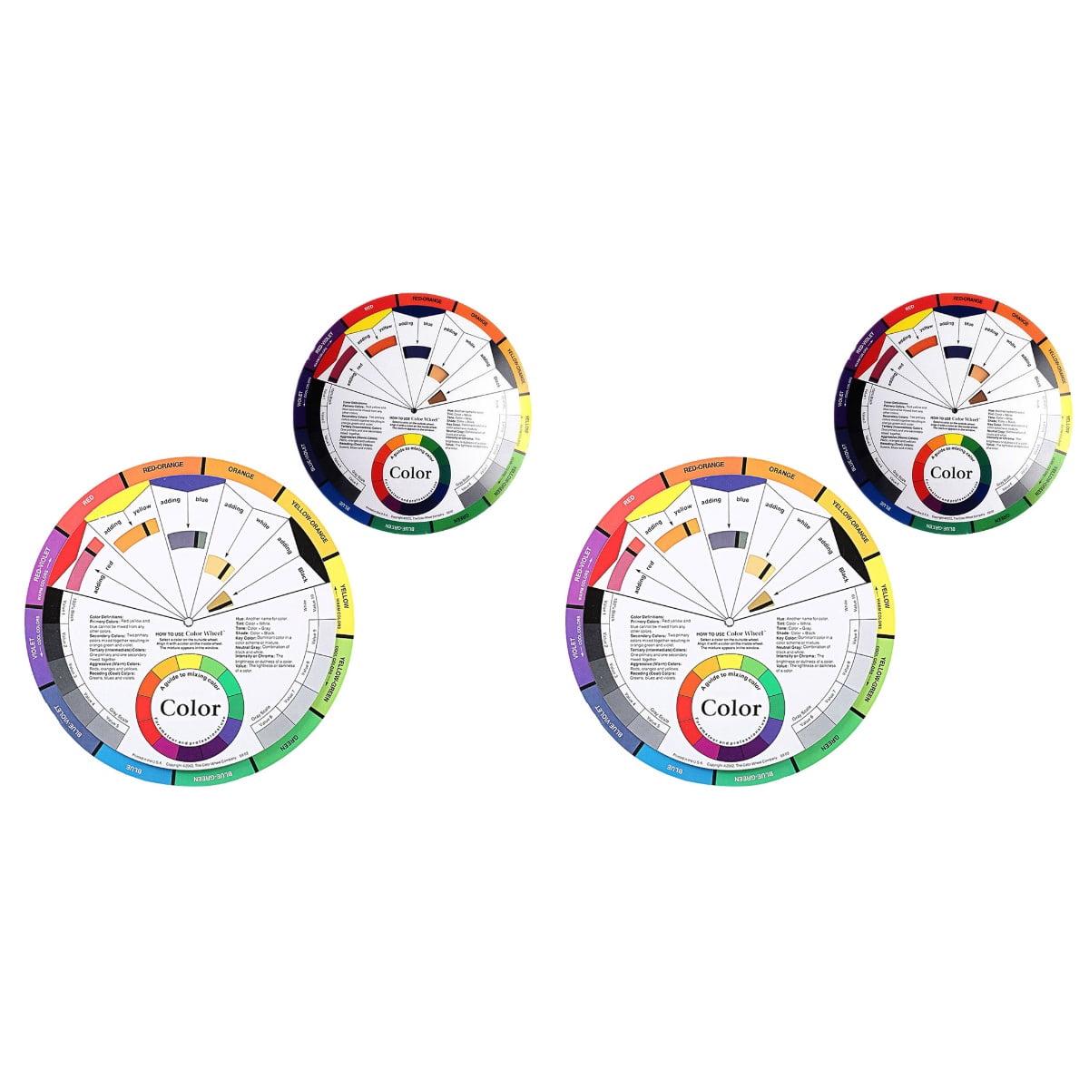2 Count Learning Color Mixed Wheel Paint Mixing Makeup Hand Palette ...