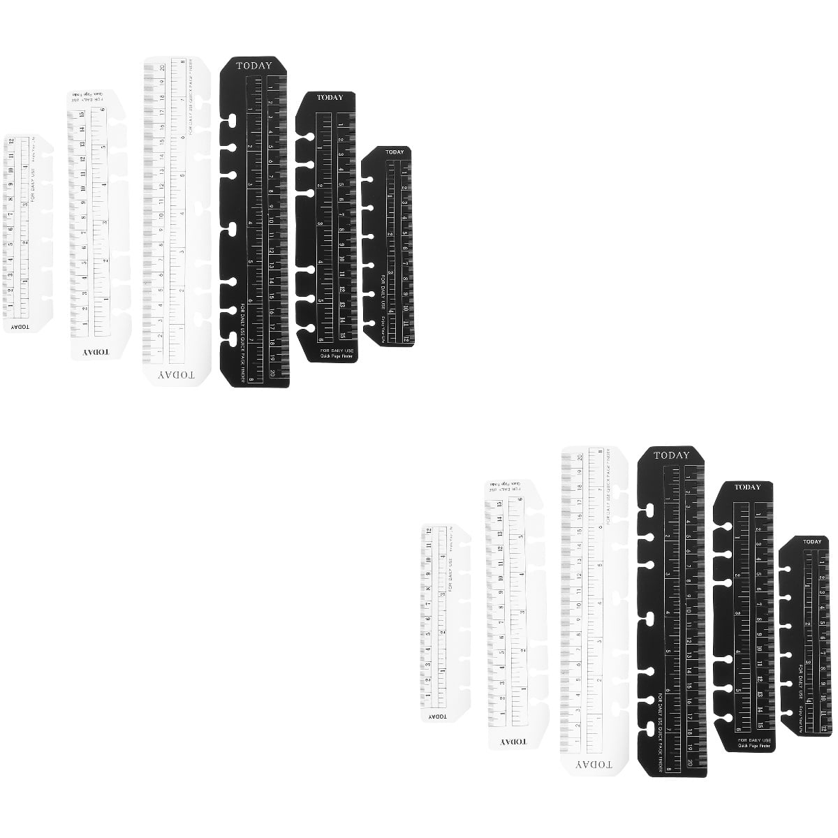 2 Count Loose-leaf Marking Ruler Bookmarks Tabs Quilt Measuring Tape ...