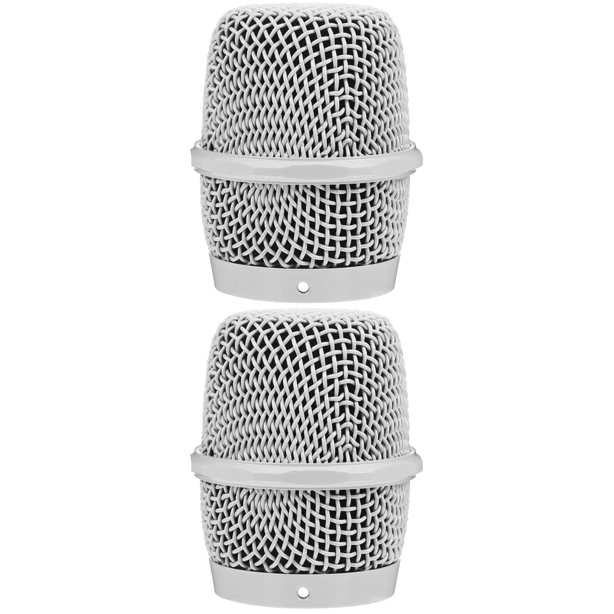 2 Count Microphone Mesh Head Headset Headphones Microphones White ...