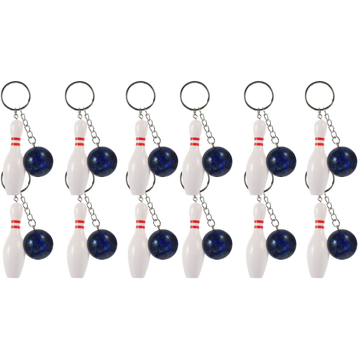 2 Count Mini Bowling Pin Keychain Chains Door Streamer Blue - Walmart.com