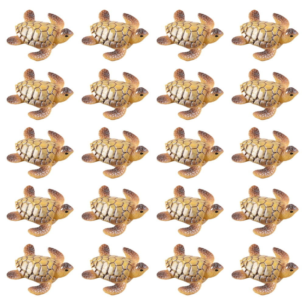 2 Count Mini Turtles Sea Miniature Simulation Lifelike Tortoise ...