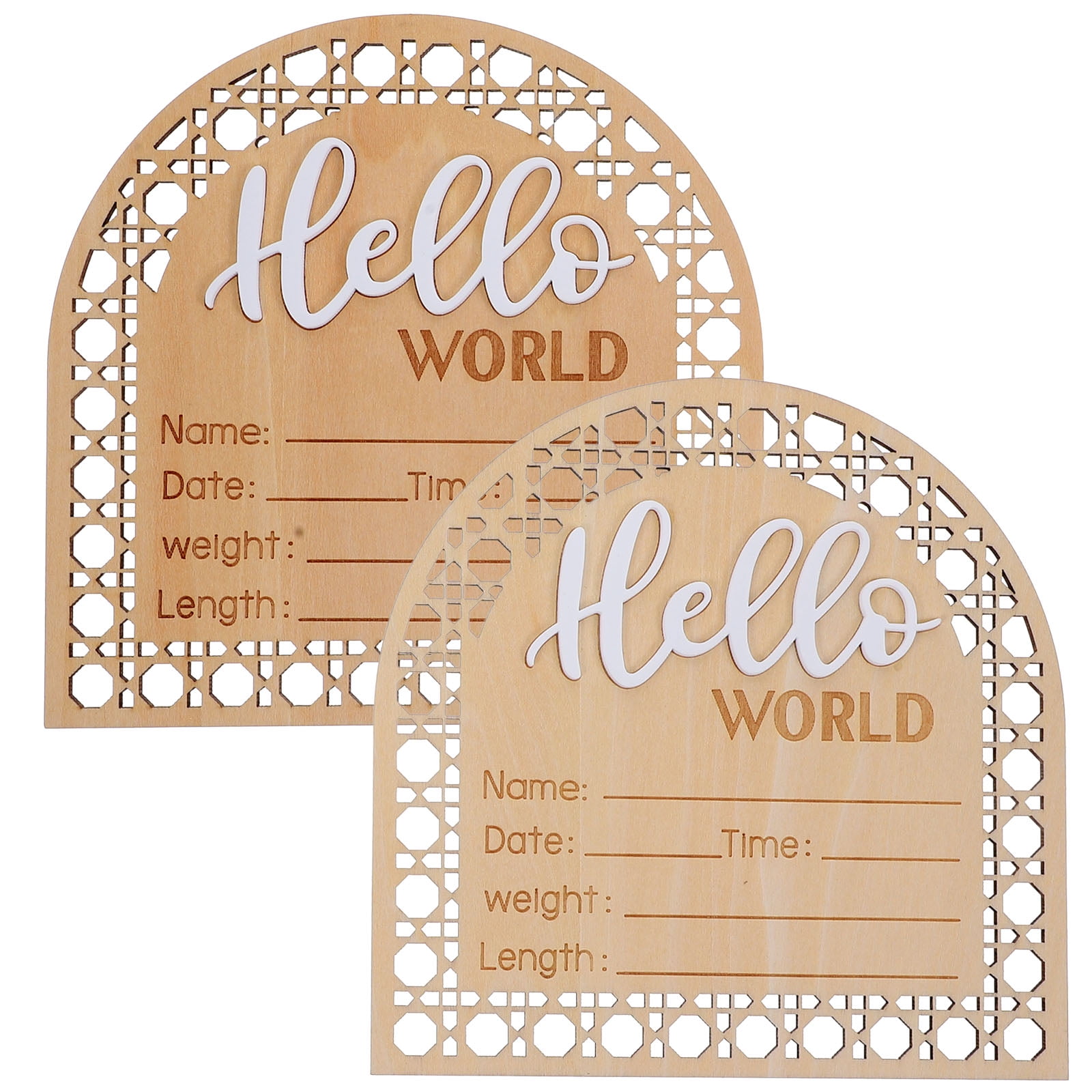 2 Count Nursery Newborn Sign Wood Baby Name Signs Birth Announcement ...