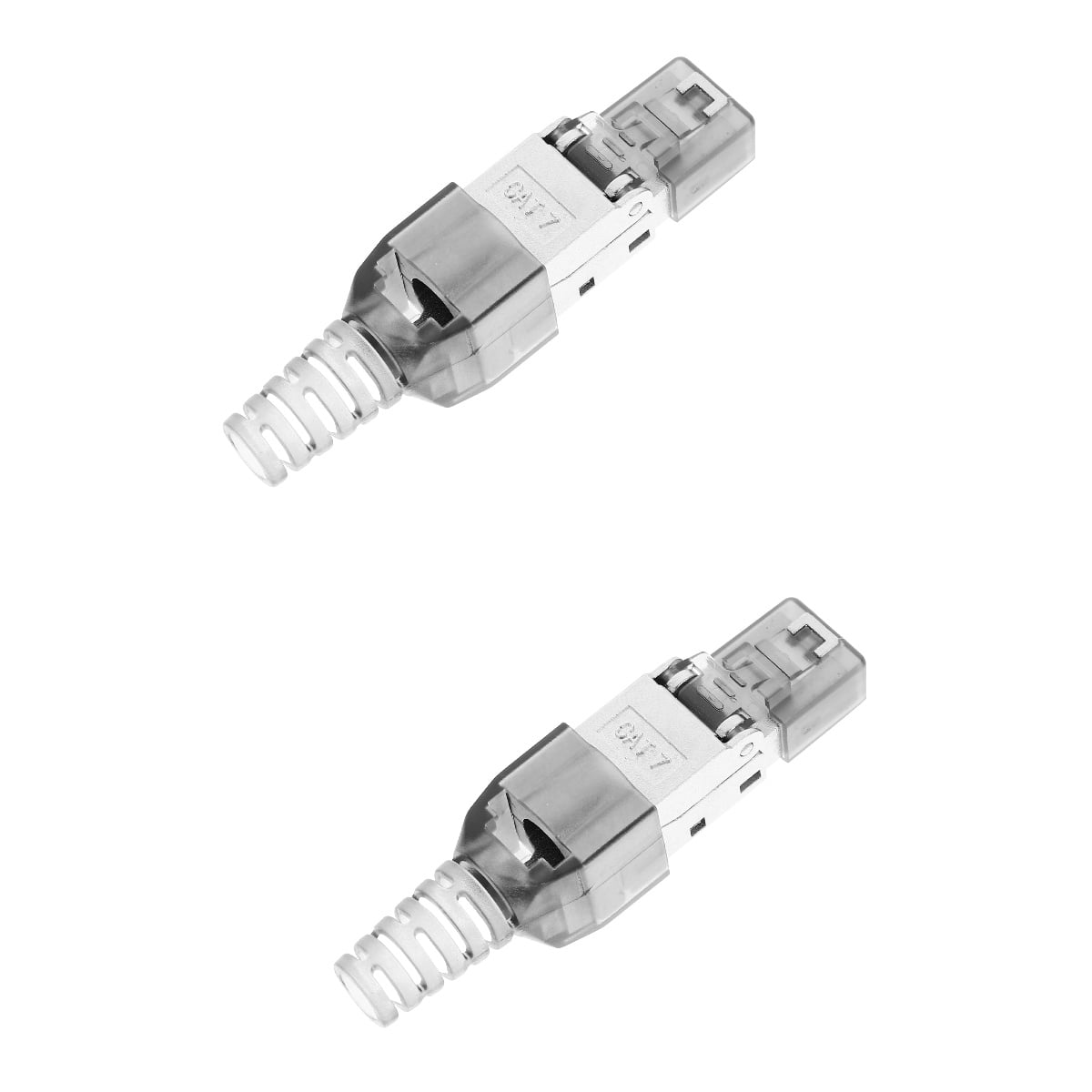 2 Count Pass Through Modular Plug Cat RJ Connector - Walmart.com