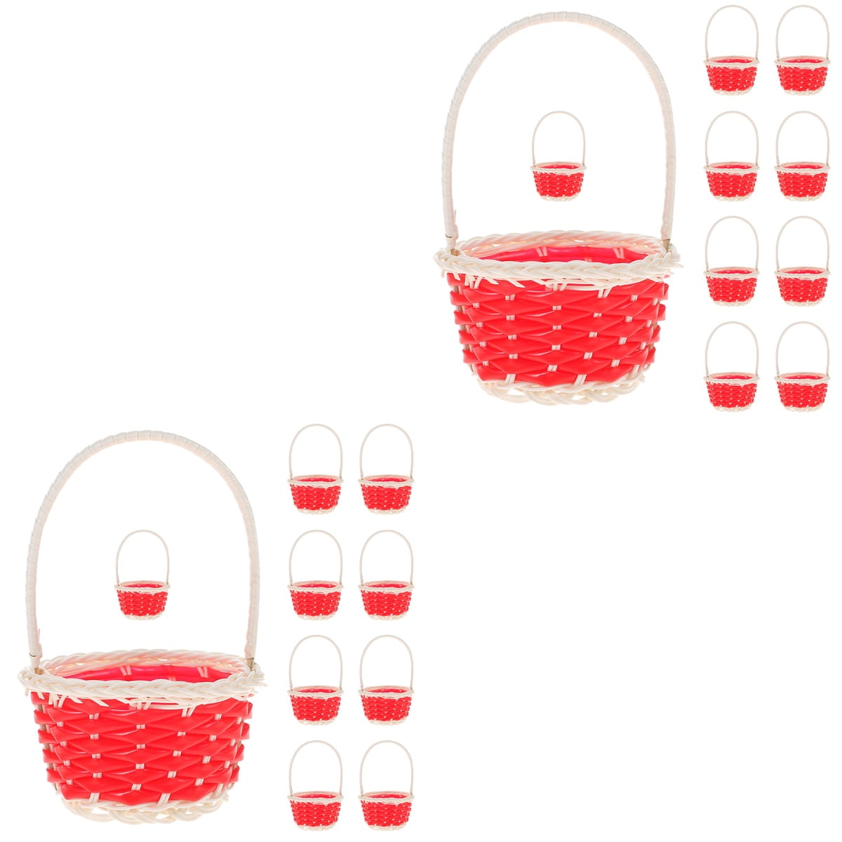 2 Count Picnic Rattan Shopping Basket Outdoor Party Favor Baskets ...