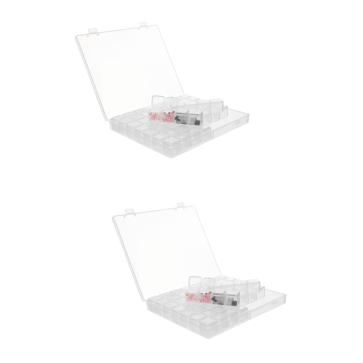 2 Count Plastic Containers Jewelry Display Case Bead Divider Storage ...