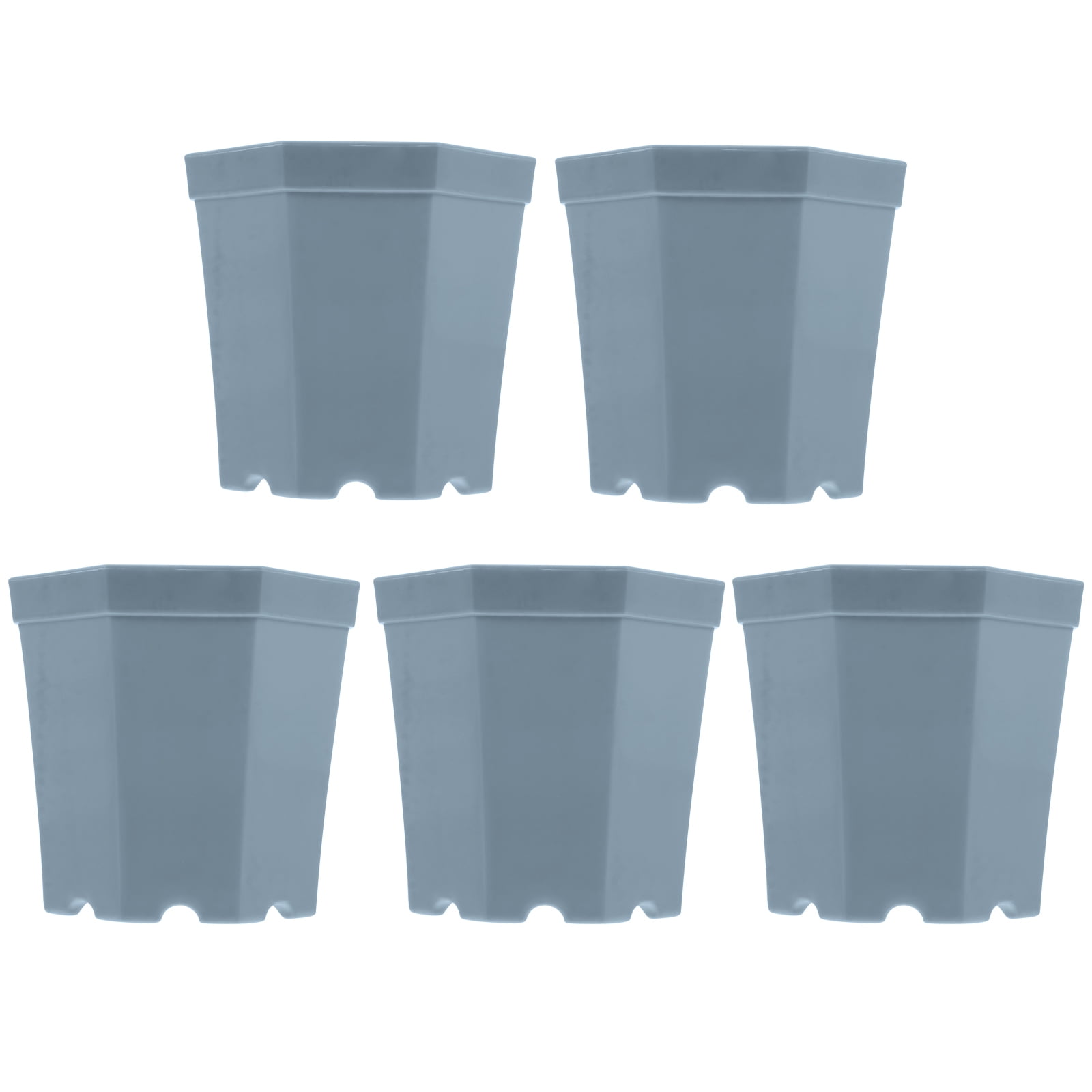 Set of 2 Home Plastic Octagonal Flower Pot Small Plant Decoration ...