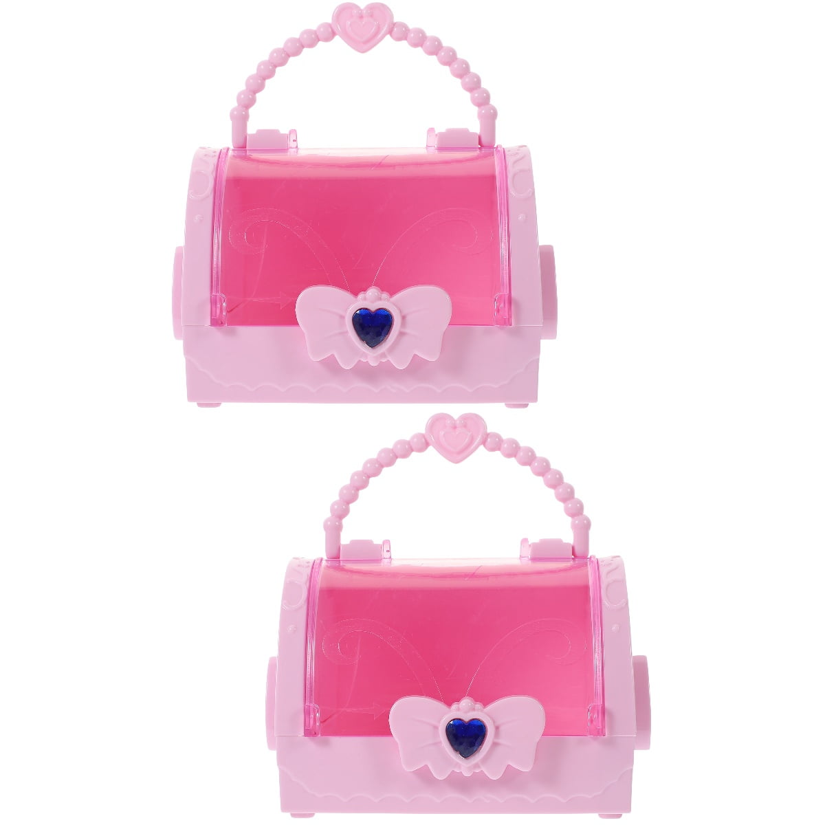 2 Count Plastic Treasure Chest Small Clear Photo Child Pink - Walmart.com