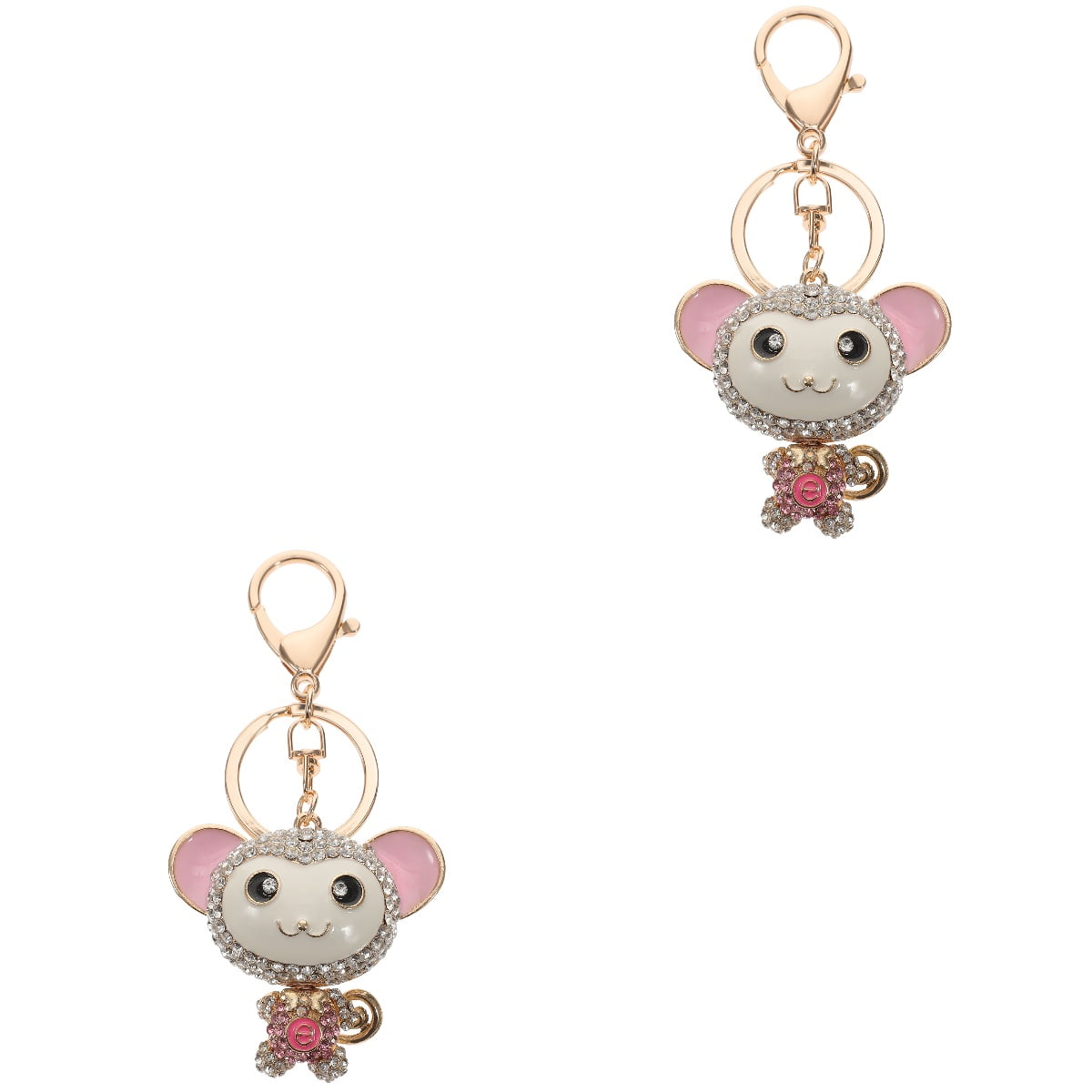 2 Count Plush Keys Monkey Keychain Monkey Key Fob Miss 11.8X5.8CM Pink ...