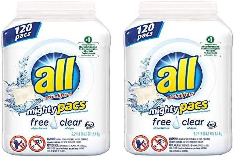 2 Count Product Of Mighty Pacs Free & Clear Laundry Detergent (120 Ct ...