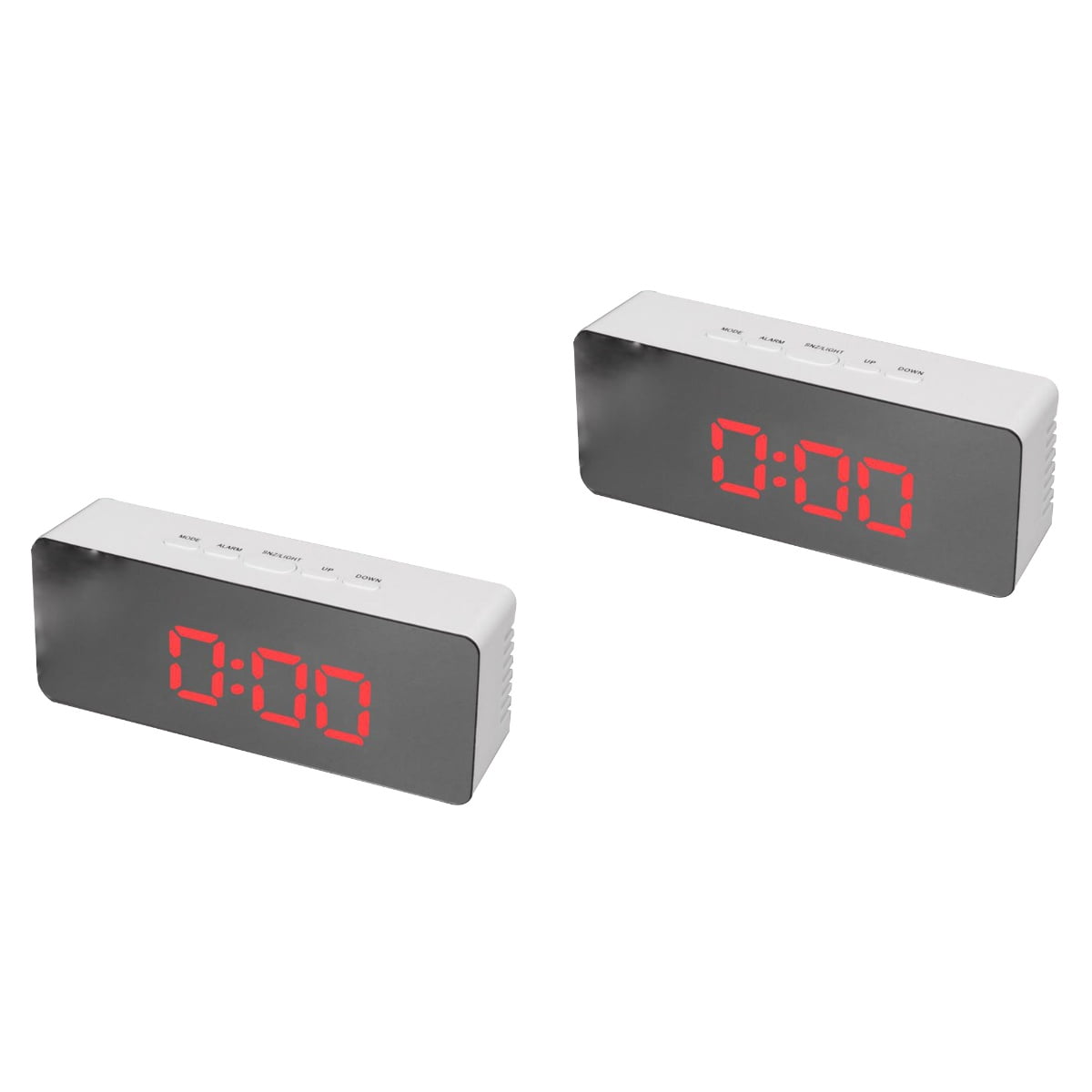 2-Pack Radio Cordless Alarm Clock with Buzzer Wake Mode and Large LED ...