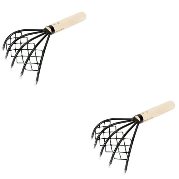 TABLZONE Wood Handle Dredge Net Rake, Easy Clean, Anti-Skid, Practical ...