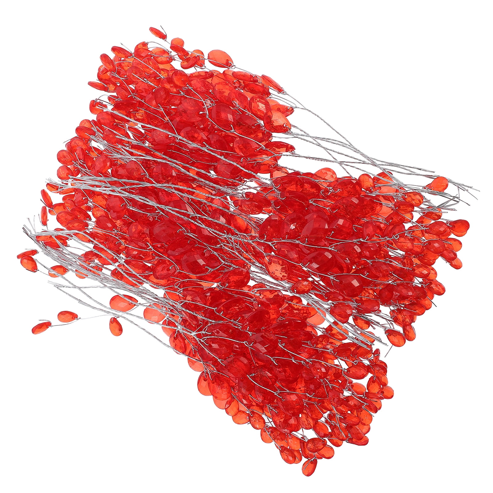 2 Count Red Stem Flower Crystal Stems Simulation Drop Bride - Walmart.com