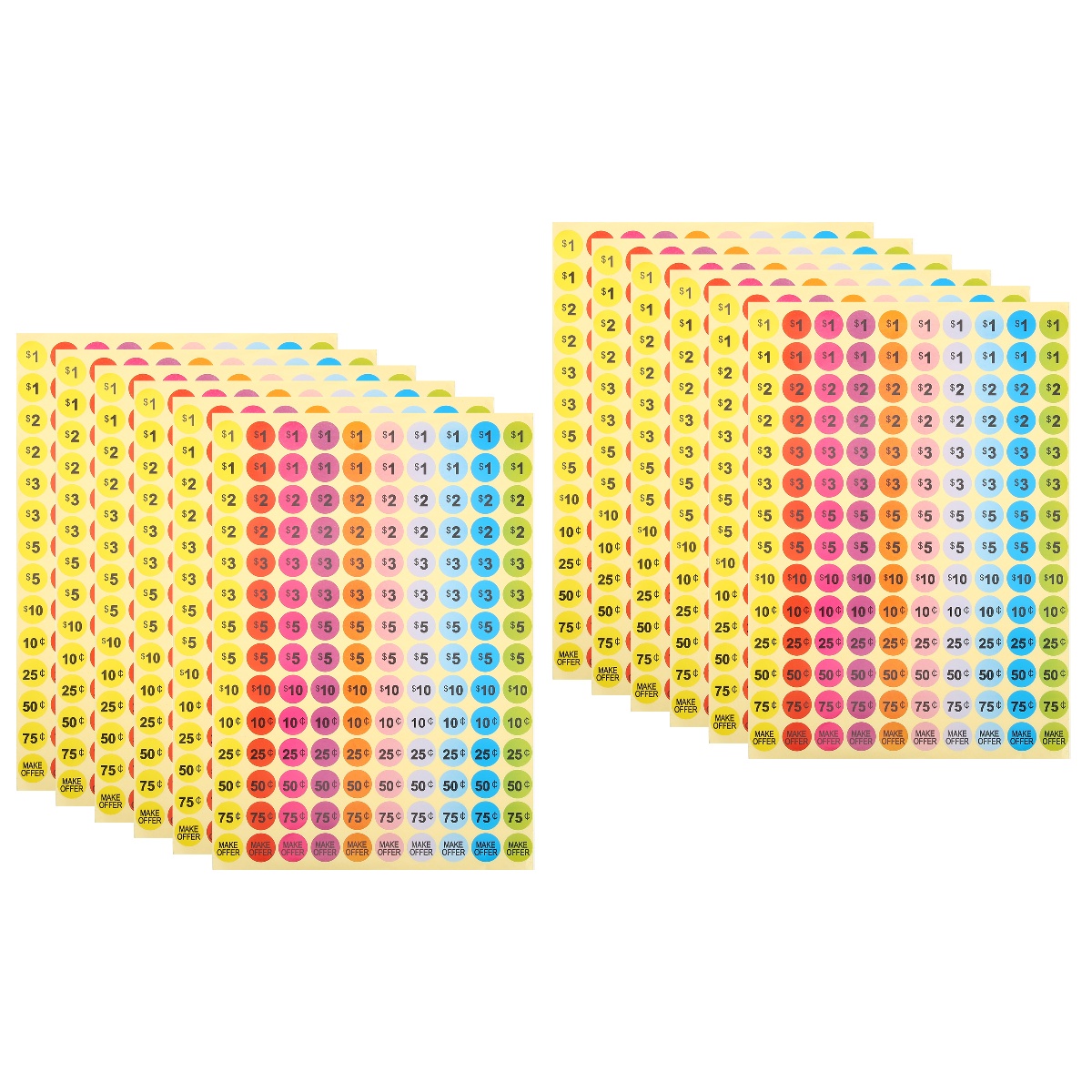 2 Count Round Stickers Pricing Label Eye-catching Price Tags Product ...