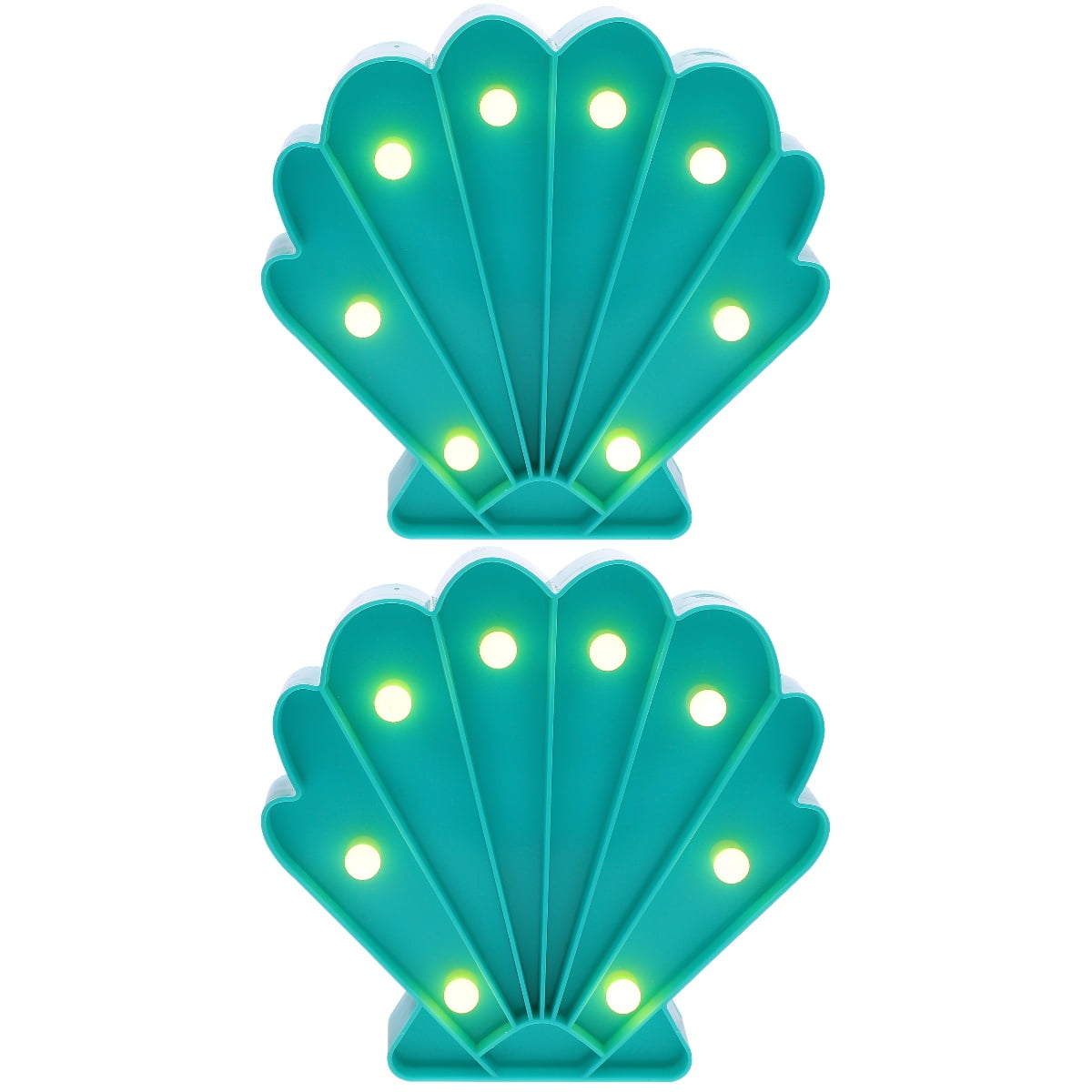 2 Count Seashell Lamp Fortune Shell Modeling Lamp 18X18X2.9CM Green ...