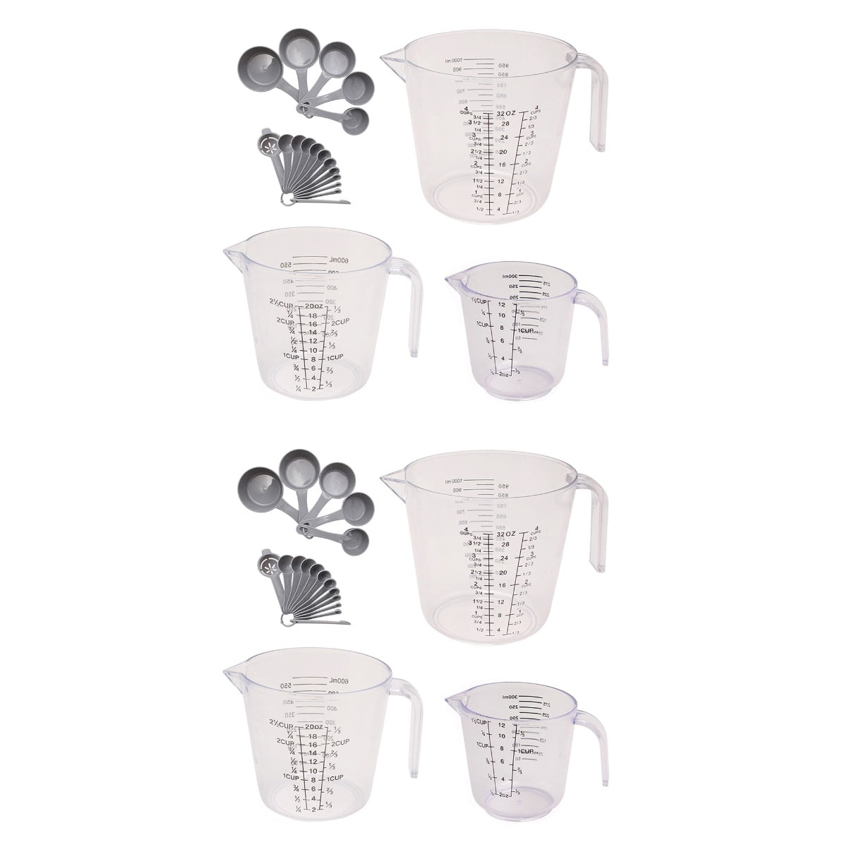 2 Count Serving Graduated Measuring Cup Easy to Clean Cups - Walmart.com