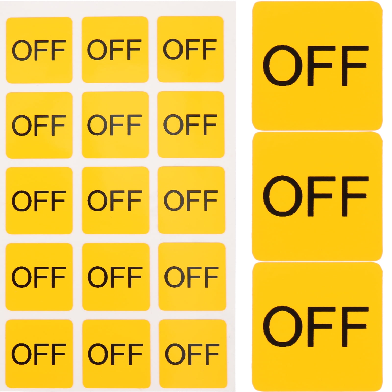 2 Count Sign Label Switch Sticker Caution Sticker 1.7X1.7X0.1CM Yellow ...