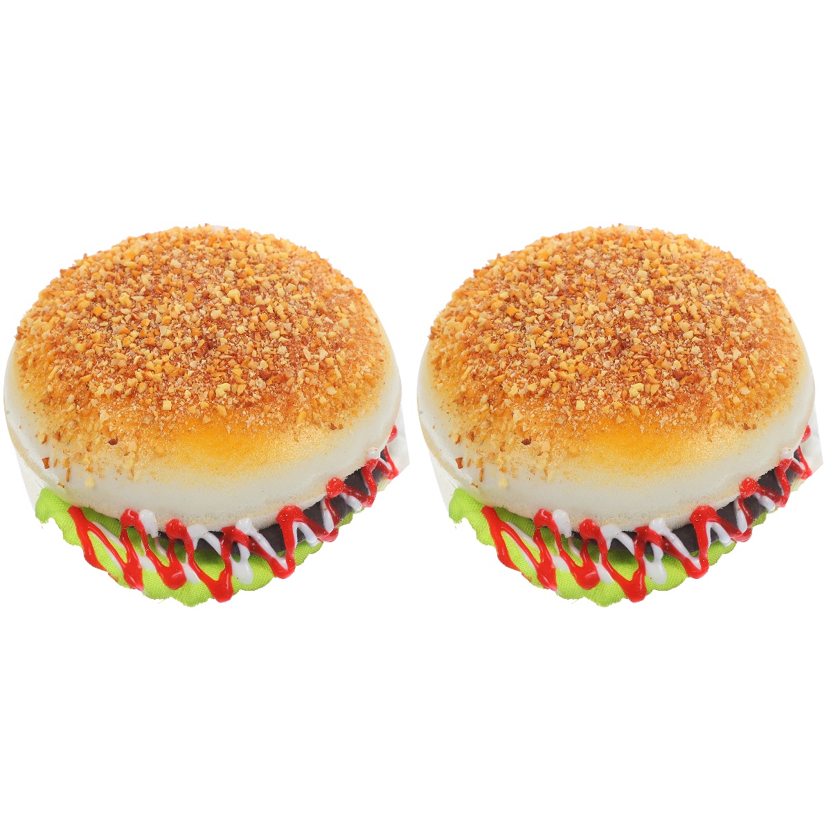 2 Count Simulated Hamburger Model Toys Realistic Food Pretend ...
