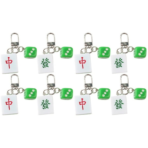 2 Count Small Key Pendant Car Mahjong Keychain Random Style Tile Charm ...