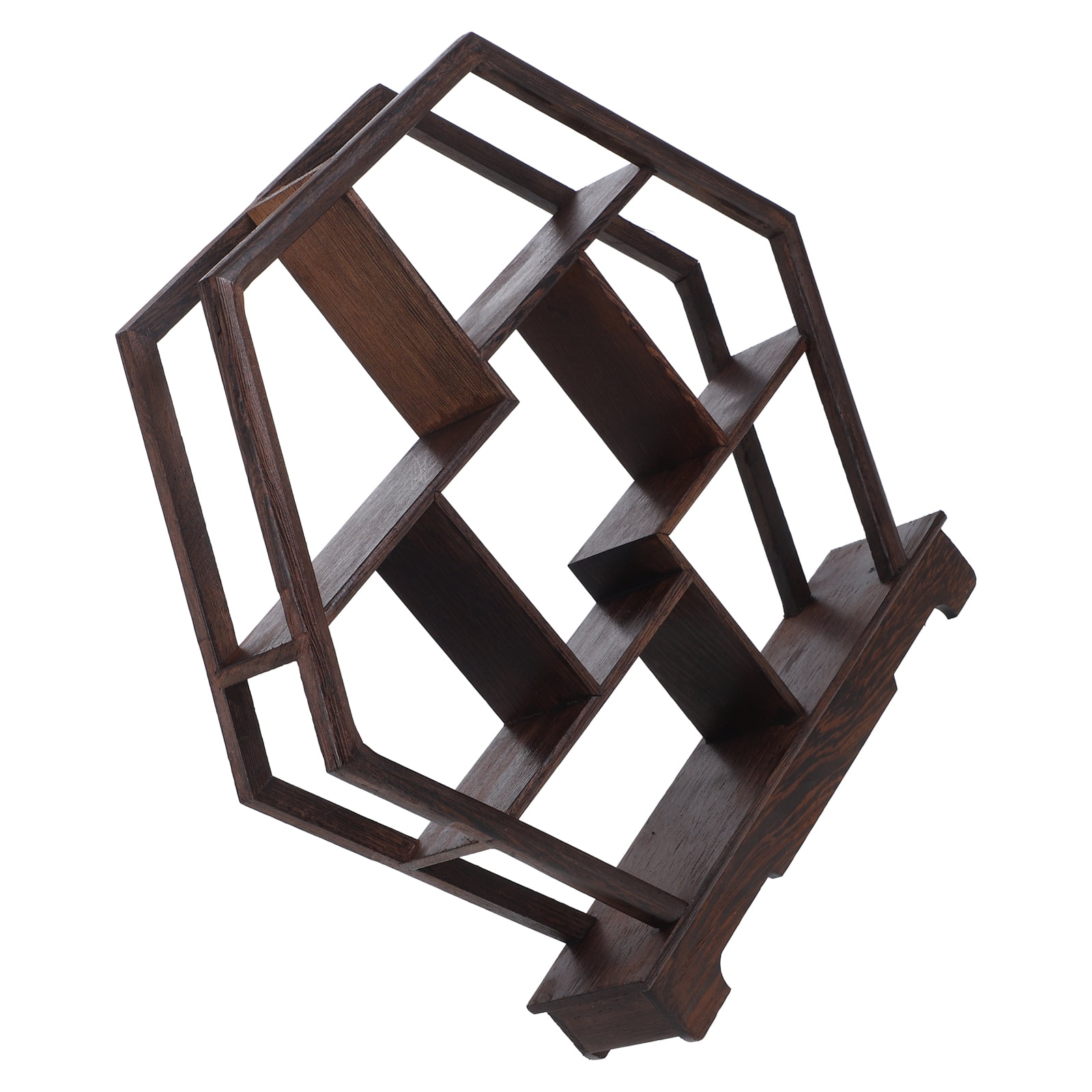Raindrops Vintage Display Stand Dark Brown Color Hexagonal Shape For ...