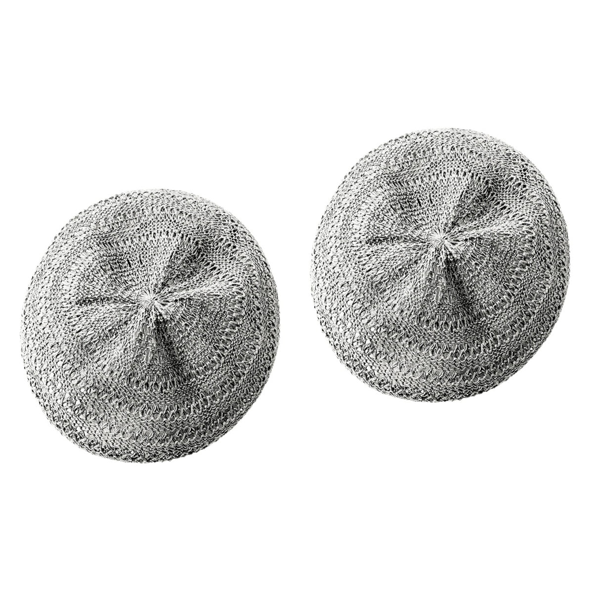 2 Count Spring Beret Hat Travel Hats for Women Skull Cap Miss Grey ...