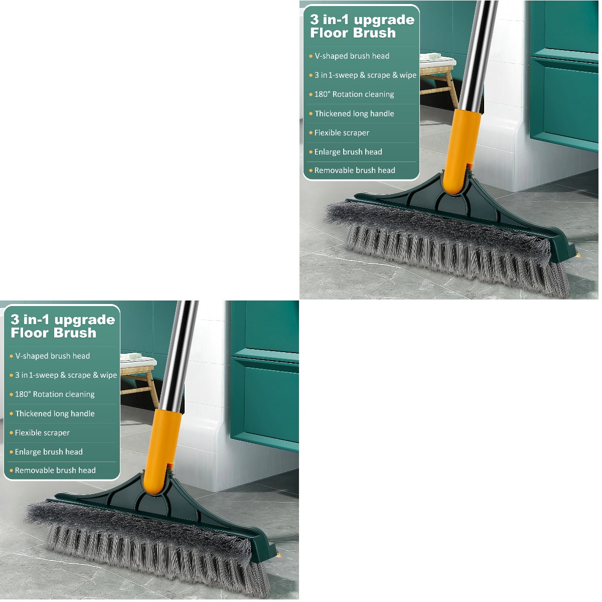 CIMAXIC 2pcs Straight-Line Floor Brush for Hard Floors and Patios ...