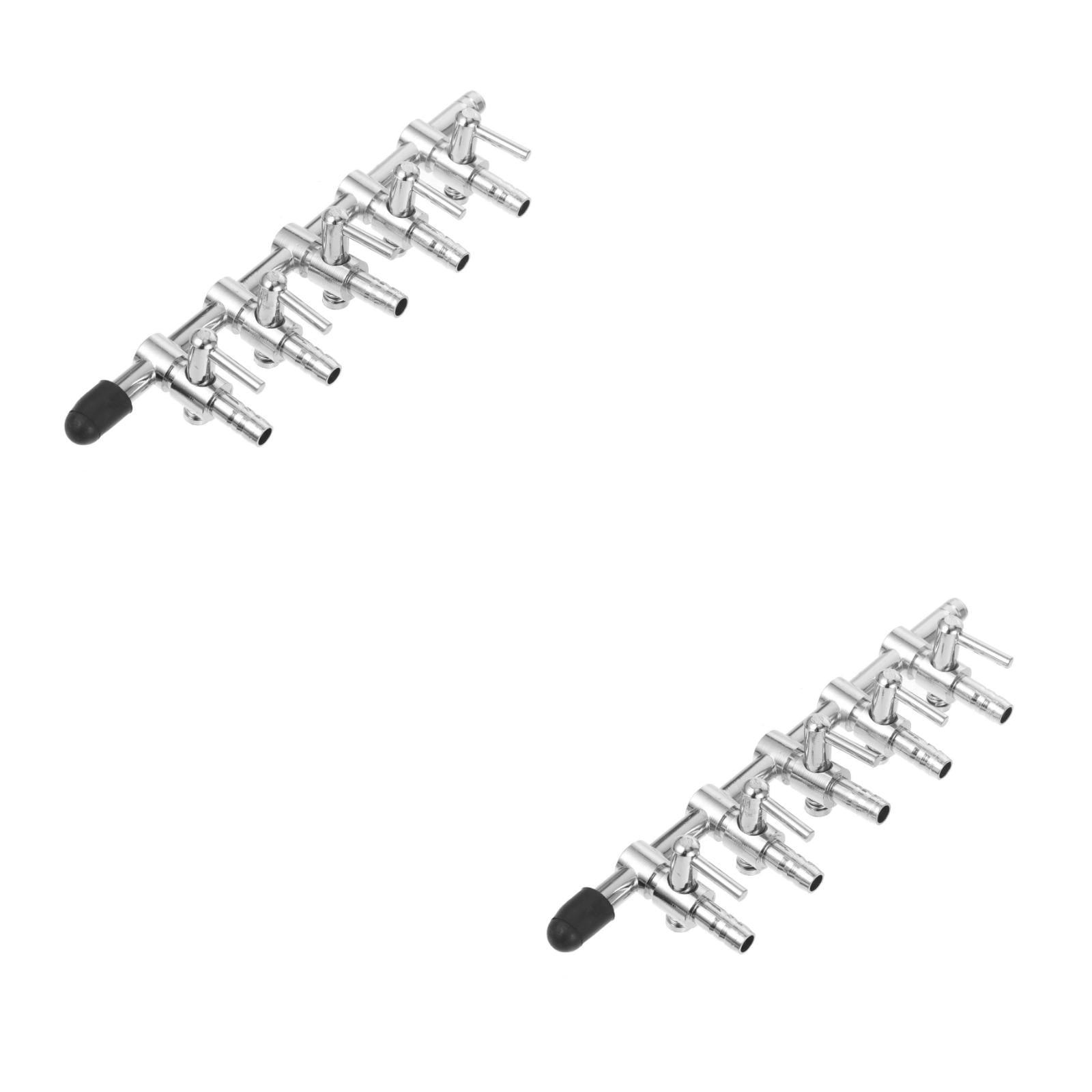 2 Count Stainless Steel Air Pump Flow Lever Aquarium Distributor Silver ...