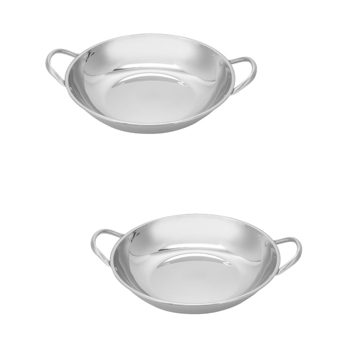 2 Count Stainless Steel Pot Hot Pot Pans Home Food Wok Stir Fry Wok Egg ...