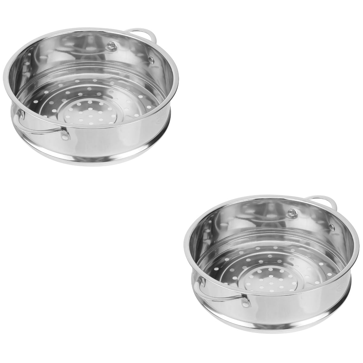 2 Count Stainless Steel Steamer Steaming Tool Wooden Cooking Utensils ...