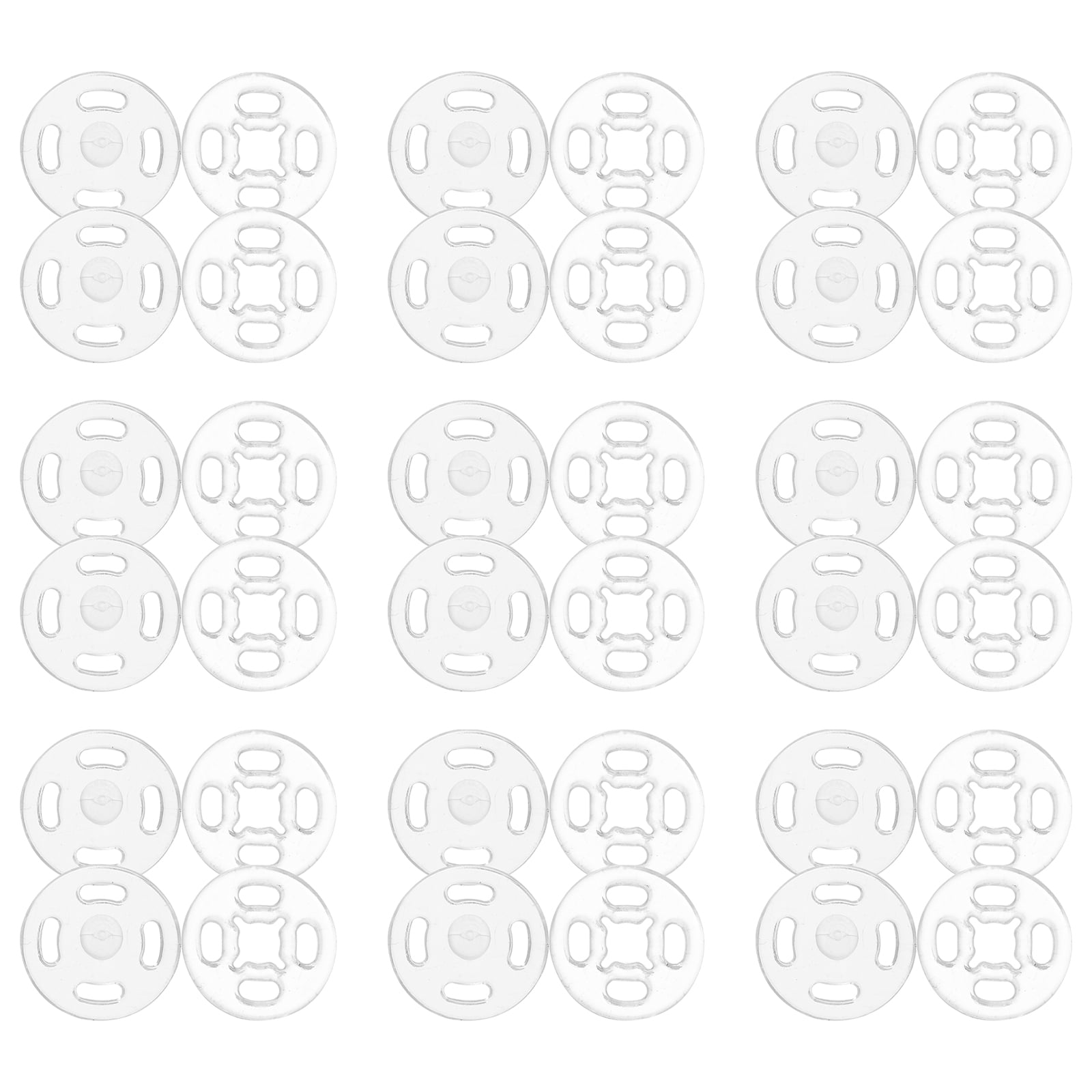 2 Bags Clear Plastic Hidden Snap Buttons Practical Clothing Fasteners ...