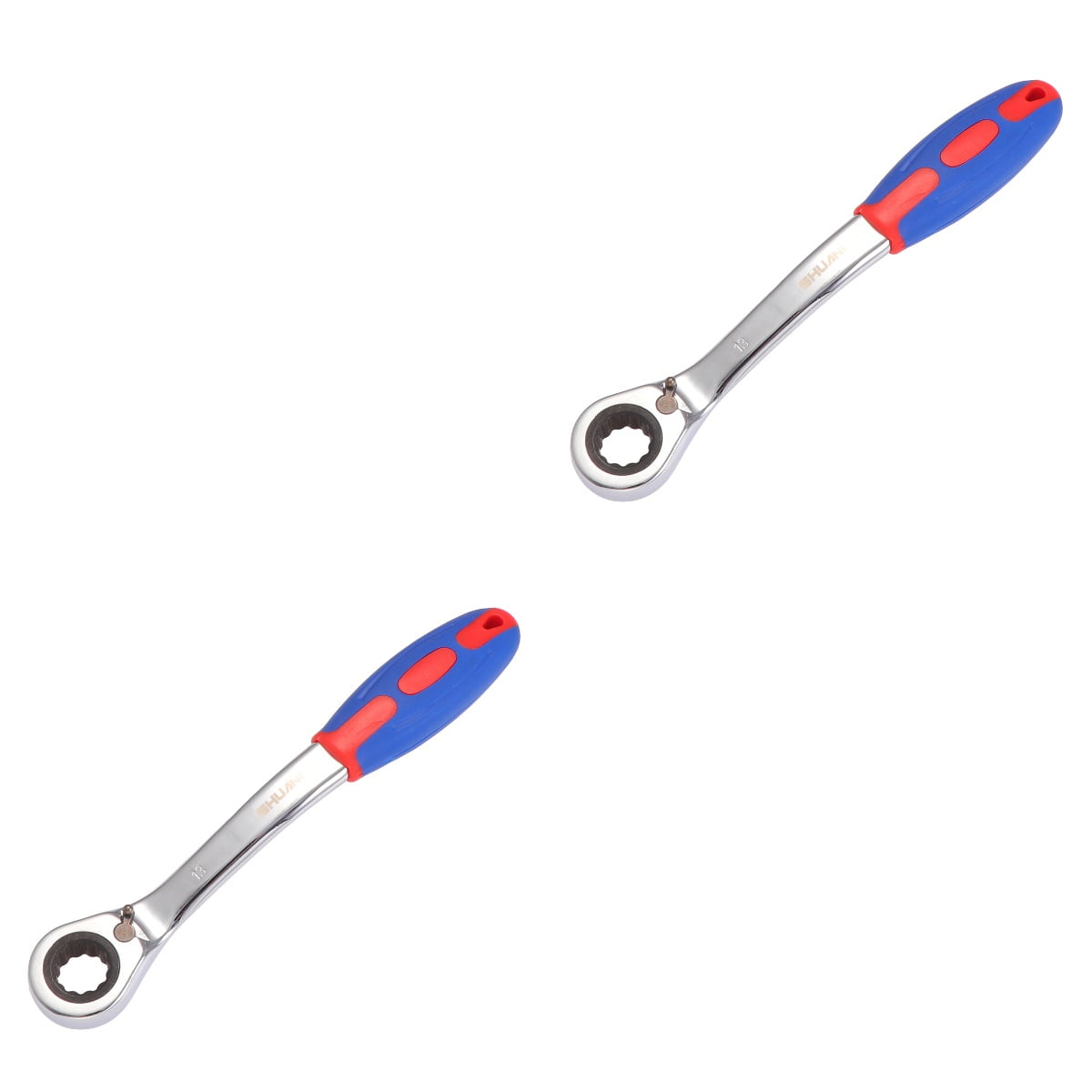 2 Count Stubby Ratchet Set with Round , Ratchet Handle for Automotive ...