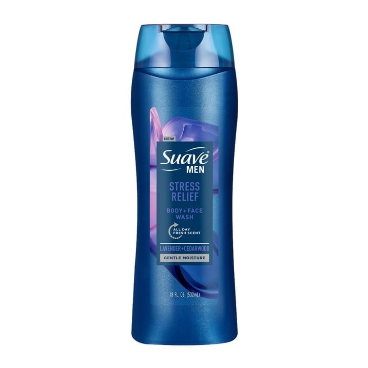 2 Count- Suave Men’s Stress Relief Body + Face Wash with Lavender & Cedarwood, 18 oz - Walmart.com