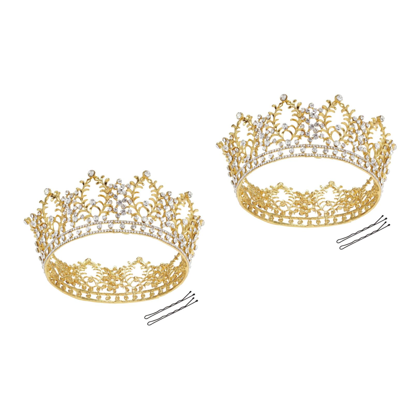 2 Count Tiara Crown Women and Tiaras Crowns for Wedding Man - Walmart.com