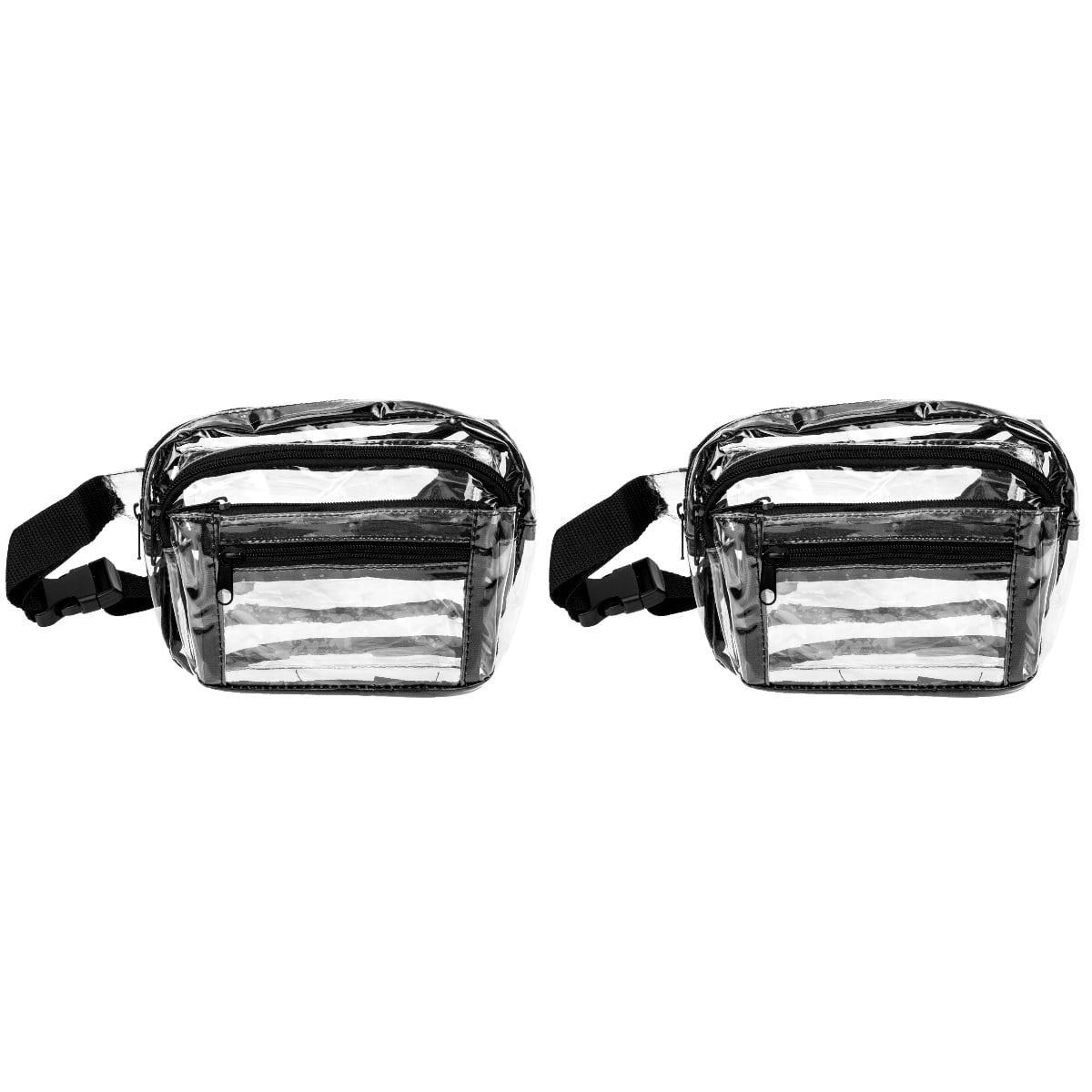 2 Count Transparent Fanny Pack Waist Bag Mens Slim Wallet Strap Fashion ...